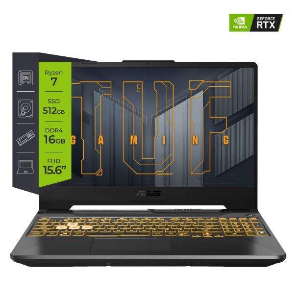 NOTEBOOK ASUS 15.6" TUF GAMING RYZEN 7 4800H 16GB 512GB RTX 3050 R7 +Q I5