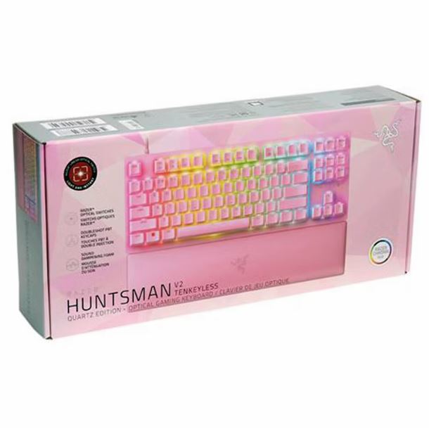 TECLADO GAMER TKL RAZER HUNTSMAN V2 RED SWITCH ENGLISH ROSA